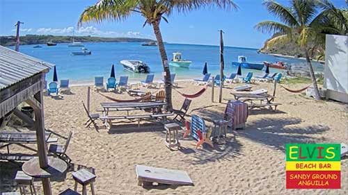 Live Webcam Elvis' Beach Bar on Sandy Ground, Anguilla