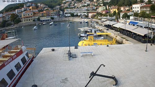 Rabac webcam harbour view, Istria, Croatia