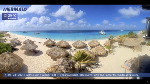 Klein Curaçao Beach Webcam by Mermaid Boat Trips, Curacao