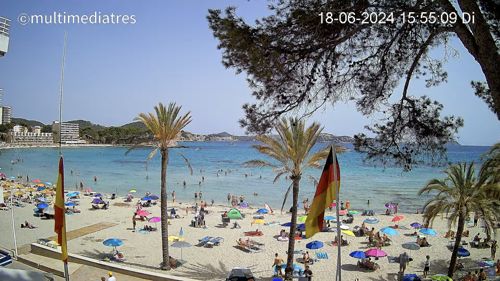 Live Camp de Mar Beach Webcam, in Mallorca, Spain, Balearic Islands