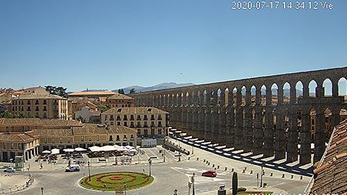 Live Webcam Roman Aqueduct Artillería Square, Segovia, Spain