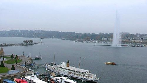 Live Stream cam of Jet d'Eau fountain, Geneva, Switzerland