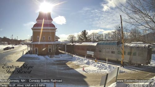 LiveCam North Conway Scenic Railroad, NH, USA